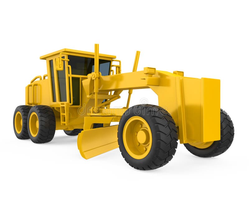 Motor Grader Isolated stock illustration. Illustration of earthmover ...