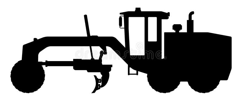 Motor Grader Silhouette on a White Background. Stock Vector ...