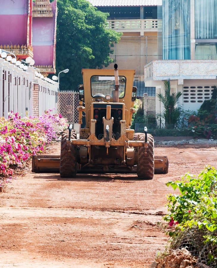 Motor grader stock image. Image of environment, digging - 29959319