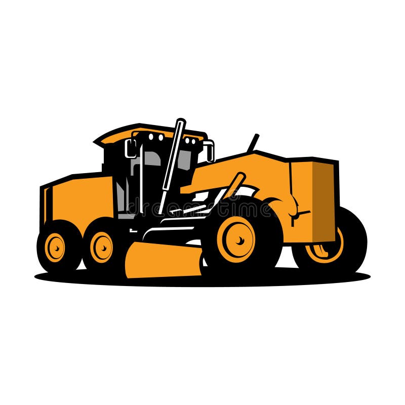 Motor Grader Vector Art Isolated. Road Contruction Machinery Vector Art ...