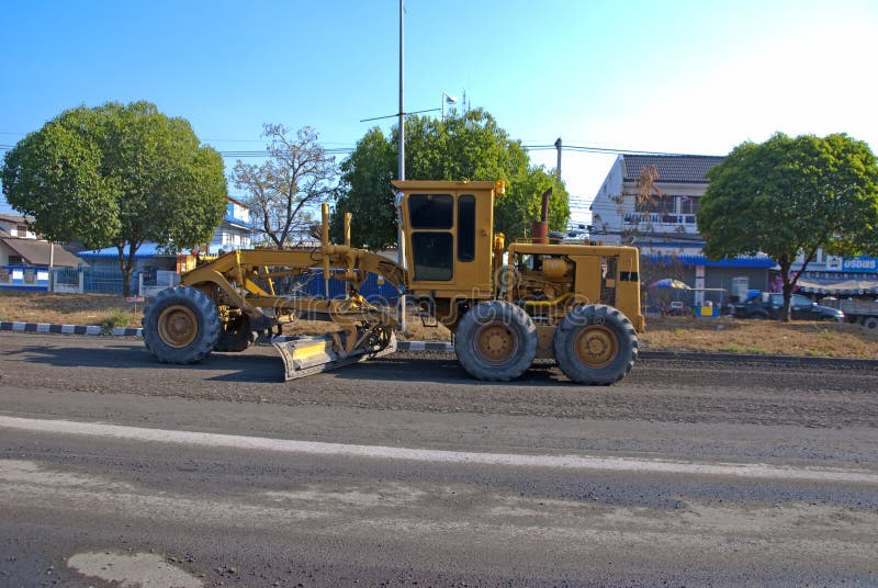 Motor grader is working stock photo. Image of motor, dirt - 88405800