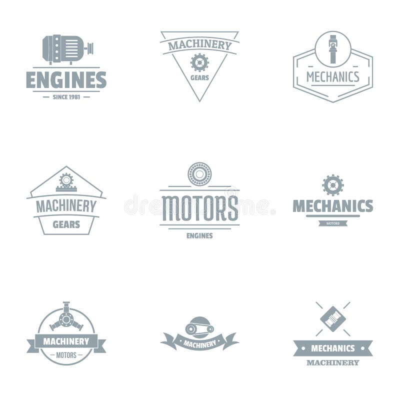 Motor Logo Set, Simple Style Stock Vector - Illustration of rally, game ...