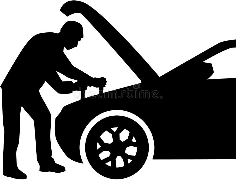 Motor Mechanic Working on the Car Stock Vector - Illustration of work ...