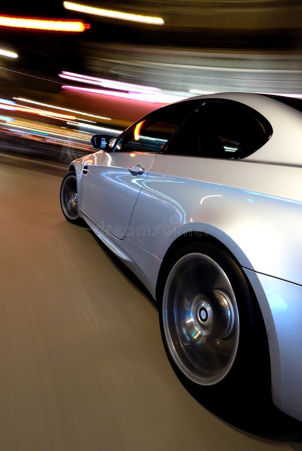 Fast Car Moving with Motion Blur Stock Image - Image of auto, chrome ...