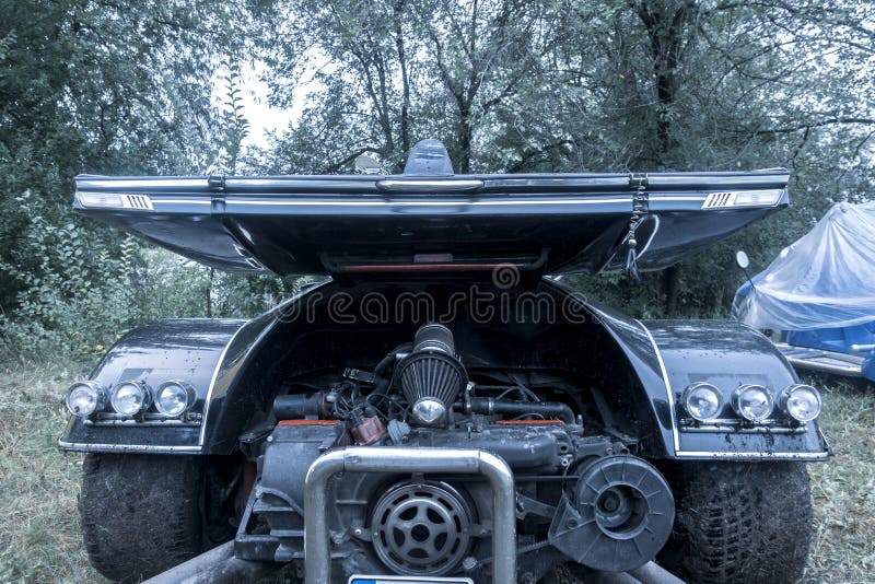 Motor in a Motorcycle. Back View Stock Image - Image of black, bike ...