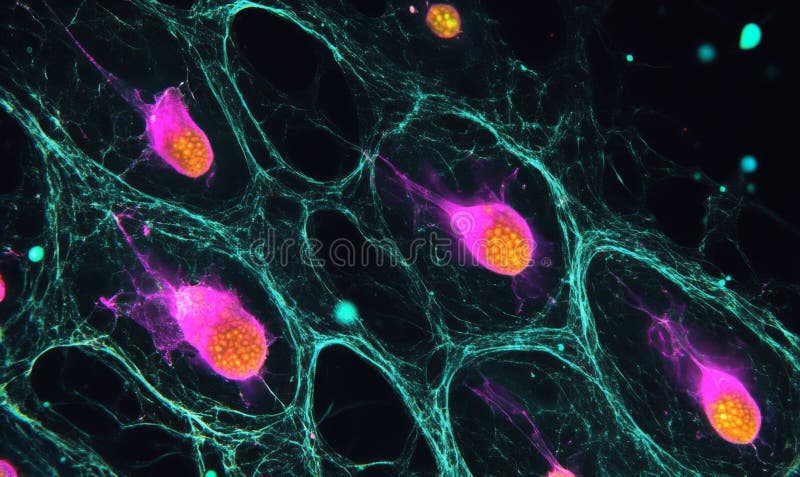 Motor Neuron Under the Microscope in Lab Stock Illustration ...