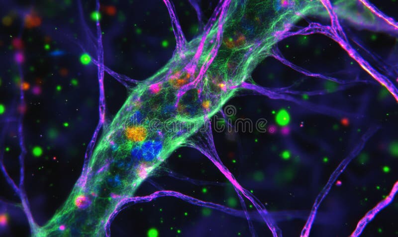 Motor Neuron Under the Microscope in Lab Stock Illustration ...
