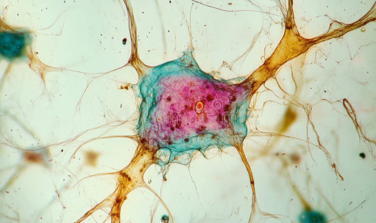 Motor Neuron Under the Microscope in Lab Stock Illustration ...