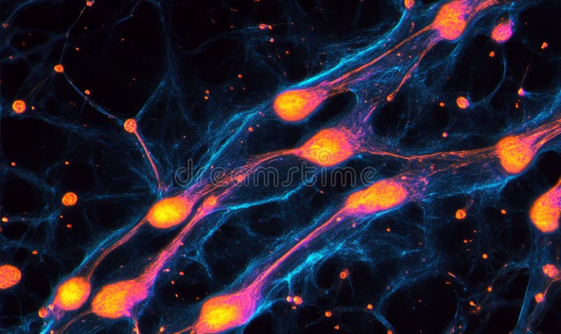 Motor Neuron Under the Microscope in Lab Stock Illustration ...