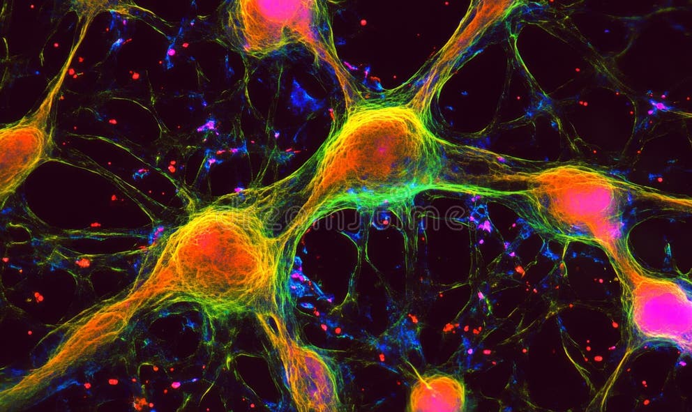 Motor Neuron Under the Microscope in Lab Stock Illustration ...