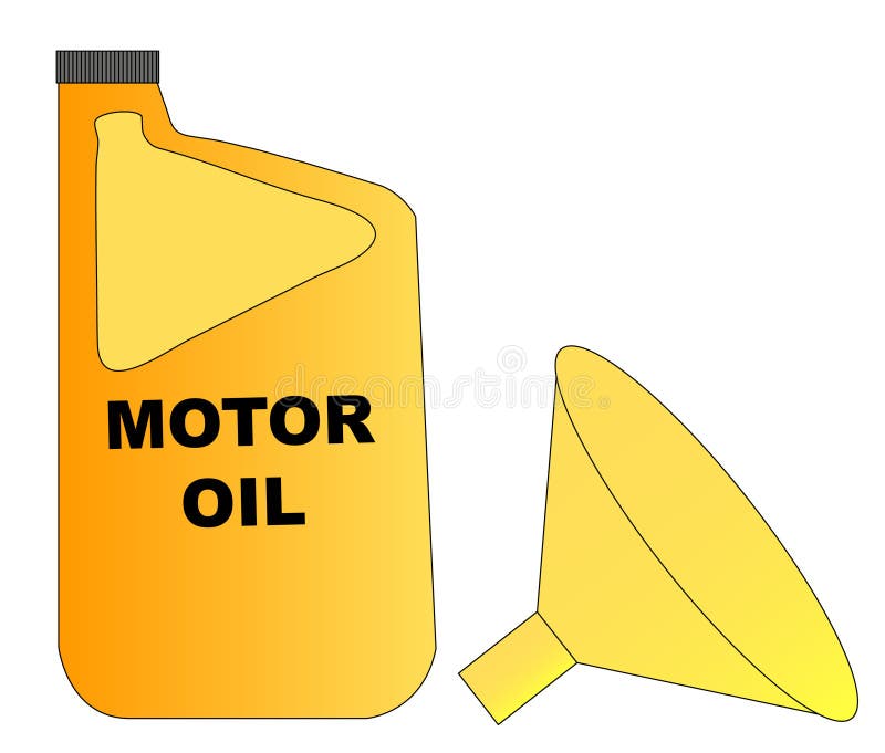 Motor oil and funnel stock vector. Illustration of motor - 5237163