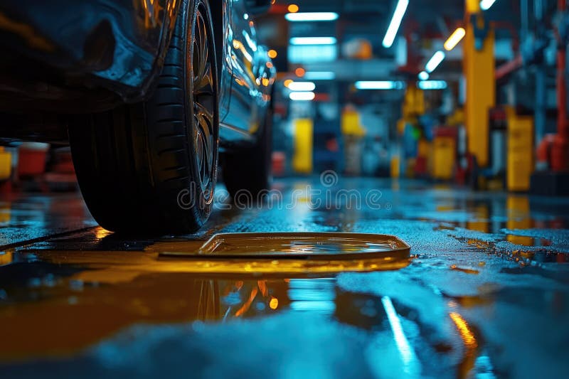 A Motor Oil Pan Under a Car, Modern and Technical, Automotive Theme ...