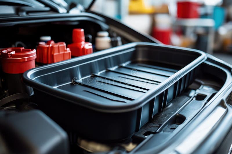 A Motor Oil Pan Under a Car, Modern and Technical, Automotive Theme ...