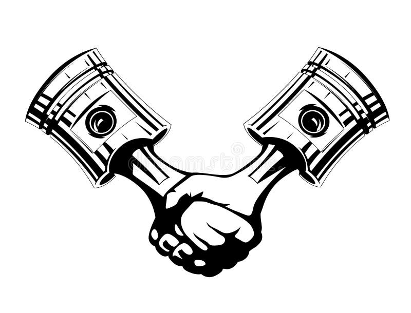Motor Piston Handshake. Car Service Symbol. Vector. Illustration. Stock ...