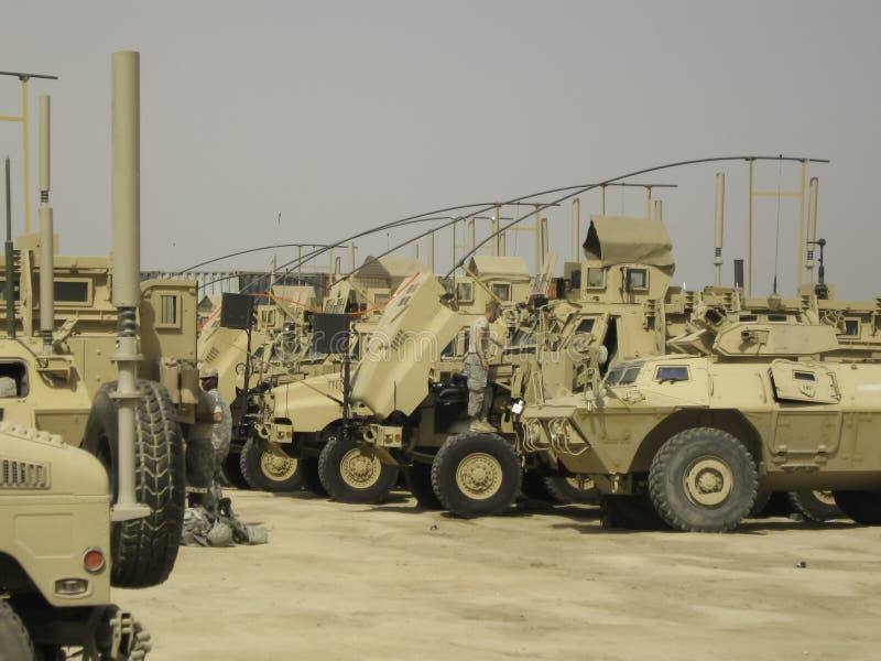 Motor-pool in Iraq editorial stock photo. Image of motor - 60080993