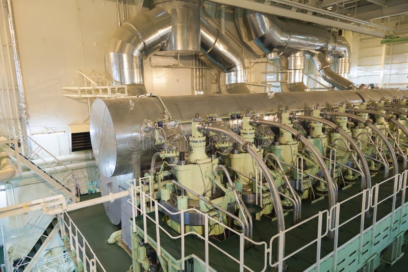 Motor Principal De Um Navio Grande Imagem de Stock - Imagem de retrato ...