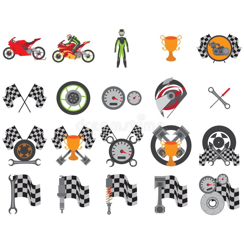 Motor Race Collection. Vector Illustration Decorative Design Stock ...