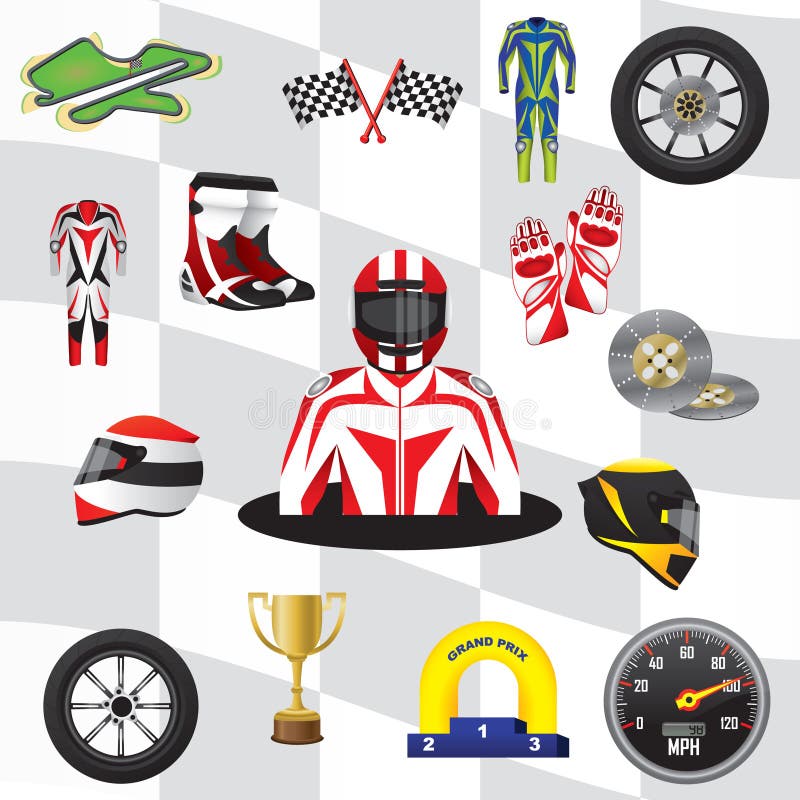 Motor Race Collection. Vector Illustration Decorative Design Stock ...