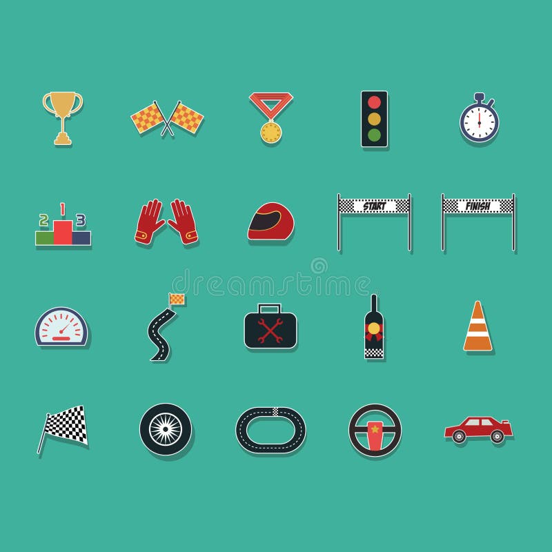 Motor Racing Collection. Vector Illustration Decorative Design Stock ...