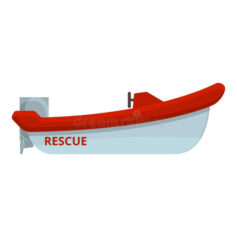 Safety Rescue Boat Icon, Cartoon Style Stock Vector - Illustration of ...