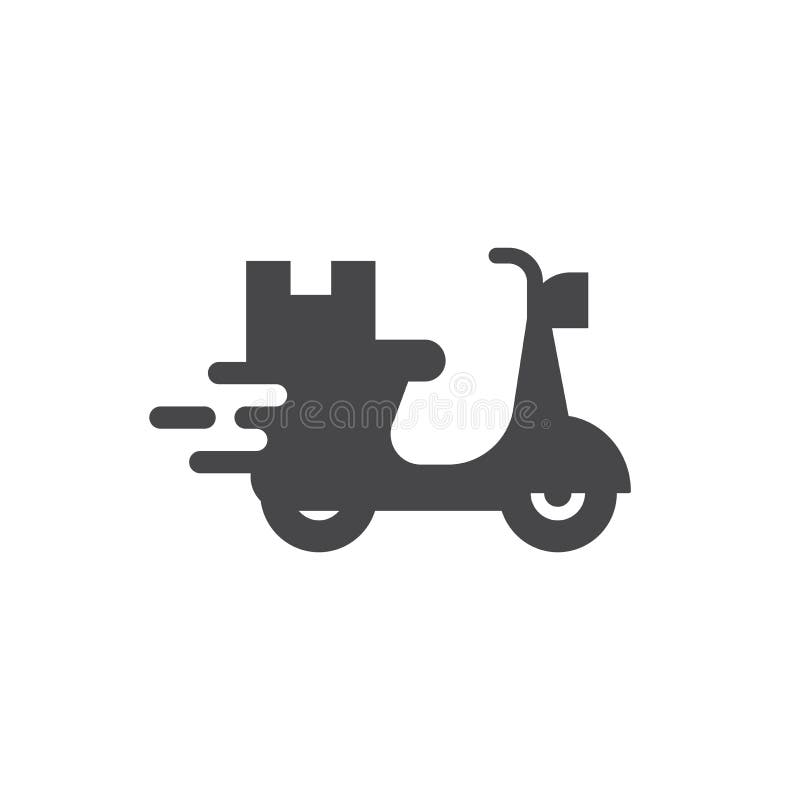 Motor Scooter and Delivery Box Vector Icon Stock Vector - Illustration ...