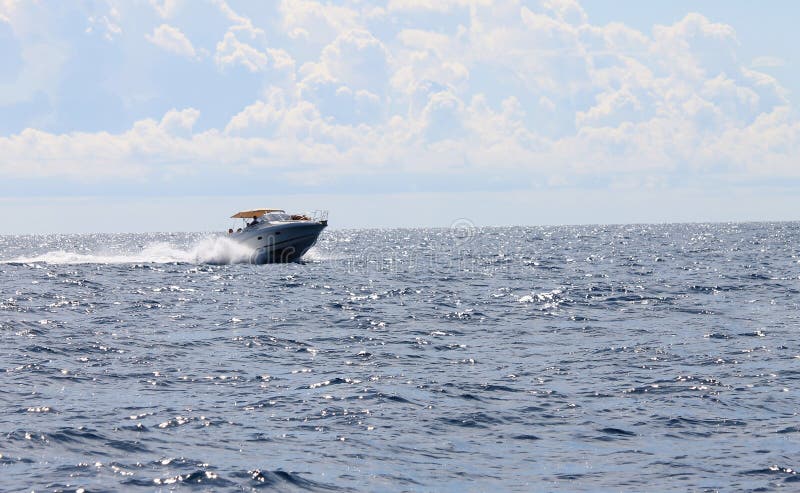 Motor ship stock image. Image of ride, boat, white, clouds - 62070761