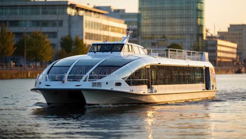 Motor Ship of the Future Powered by Ecological Electric Fuel- Generated ...