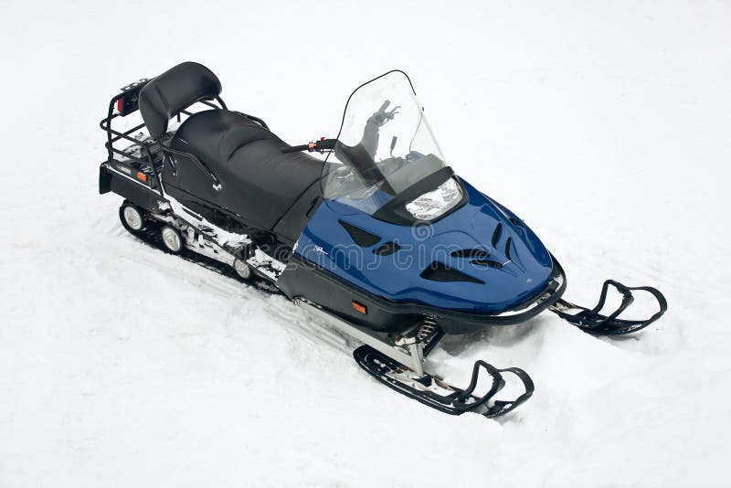Motor Sled at White Snow Transport Stock Image - Image of winter, snow ...
