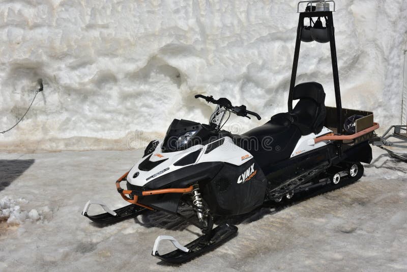 Motor Sledge Standing in the Snow Editorial Image - Image of snow ...