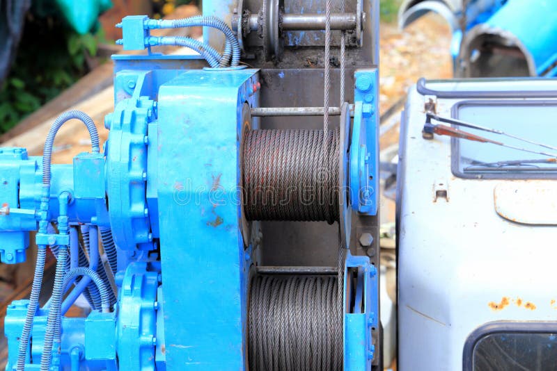 Motor and Sling for Crane Hook Stock Image - Image of industrial ...