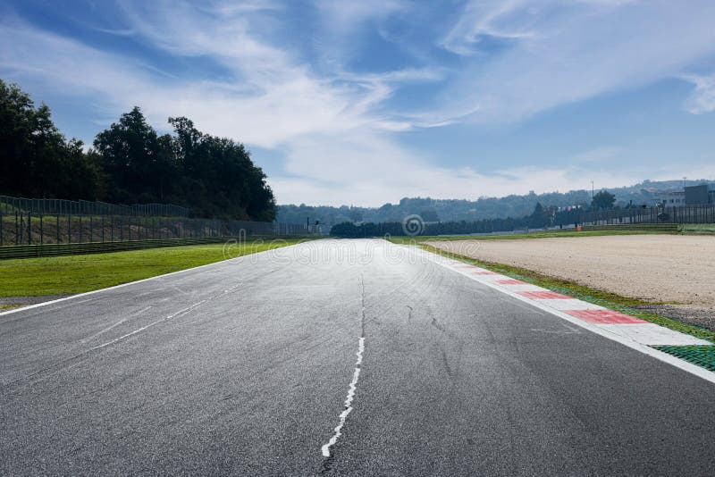 Motor Sport Circuit Empty Straight Track Way Forward Stock Photo ...