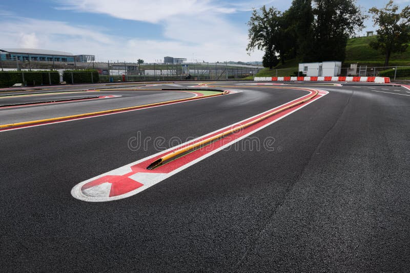 Motor Sport Game Circuit Racing Track Turn and Curb Stock Image - Image ...