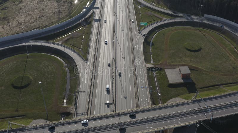 Motor Transport Moves on a High-speed Ring Road Stock Footage - Video ...
