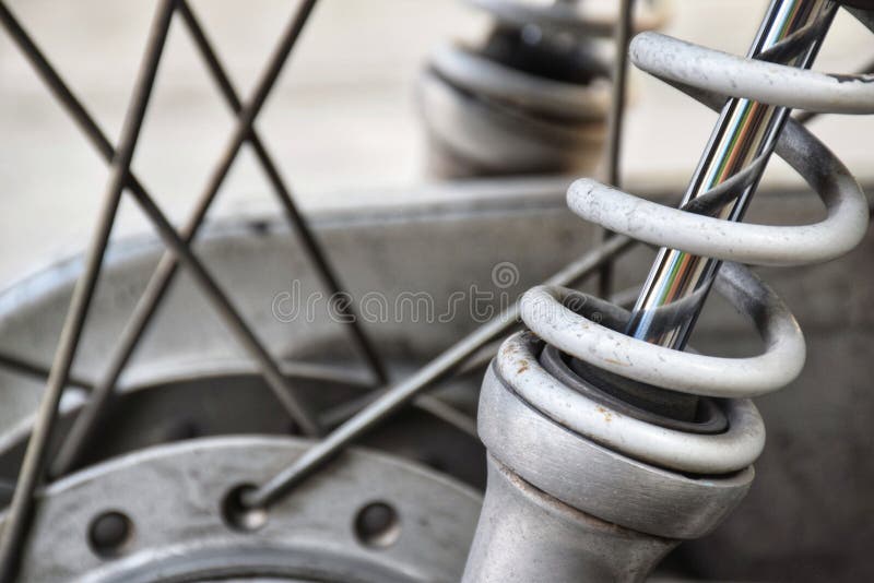 Shock Absorbers and Spring Added To the Frame of an Old Car Stock Photo ...