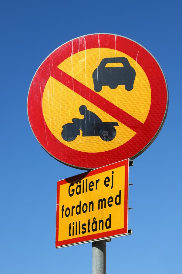 Motor vehicles prohibitedn stock image. Image of permit - 275590325