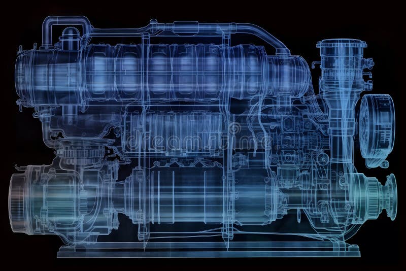 Motor Visualization Digital. Neural Network AI Generated Stock ...