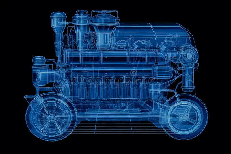Motor Visualization Digital. Neural Network AI Generated Stock ...