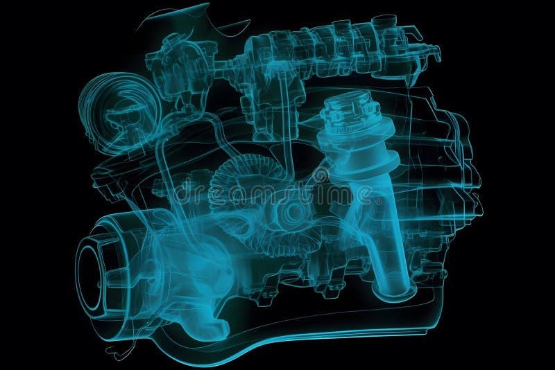 Motor Visualization Digital. Neural Network AI Generated Stock ...