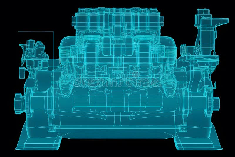 Motor Visualization Digital. Neural Network AI Generated Stock ...