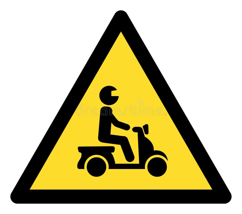 Motorbike Danger Flat Icon Symbol Stock Vector - Illustration of glyph ...