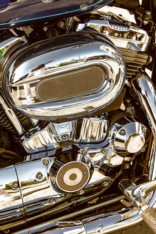 Motorbike Engine Extrem Close. Isolated. Stock Photo - Image of power ...