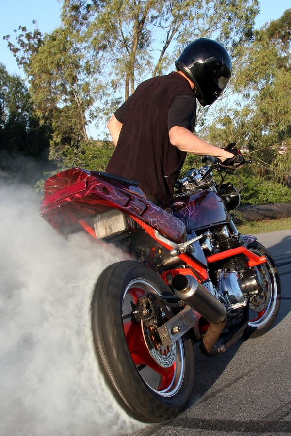 Motorbike Rider Doing Stunt Stock Photo - Image of gloves, canvas: 11385078