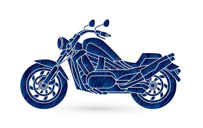 Motorbike Side View, Chopper Stock Vector - Illustration of road, fast ...