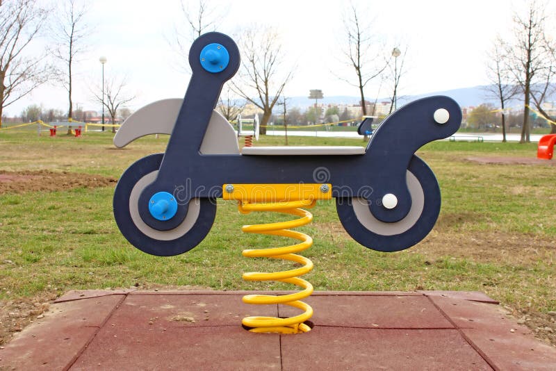 Motorbike spring toy stock image. Image of play, ridding - 18334165