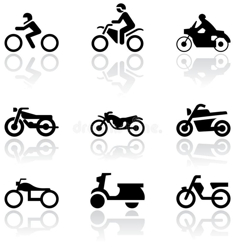 Motorbike Symbol Vector Set. Stock Vector - Illustration of symbol ...