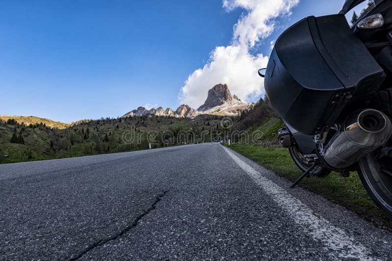 Motorbike Tour in the Dolomites Stock Image - Image of ride, drive ...