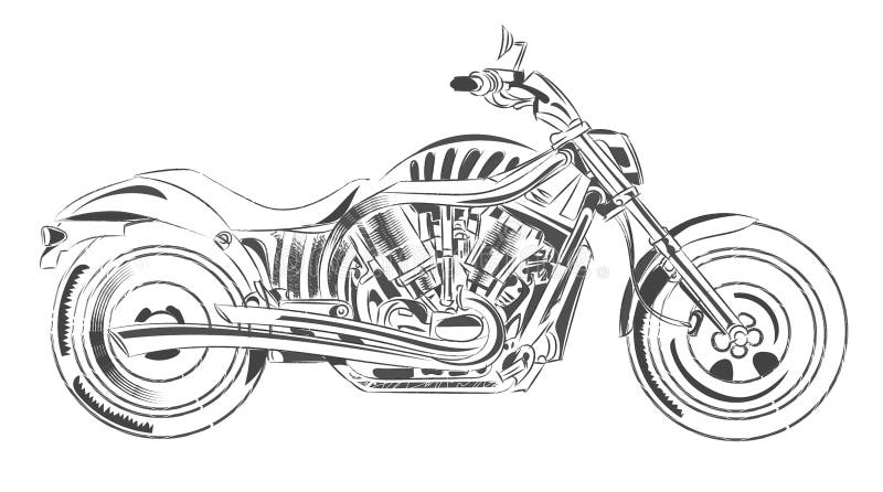 Motorbike Vector Art Motor Drive Stock Vector - Illustration of drawn ...