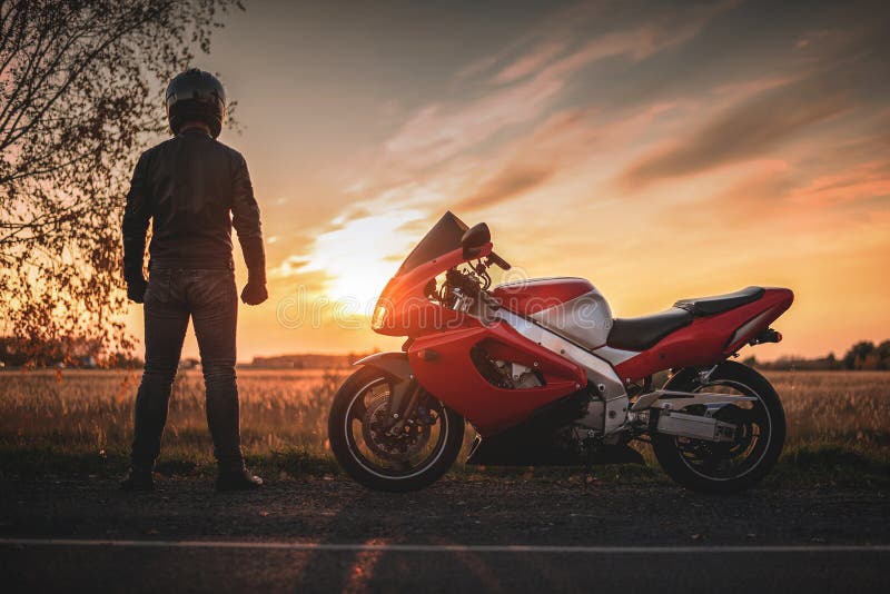 Motorbiker stock photo. Image of motorbike, rider, journey - 217649256