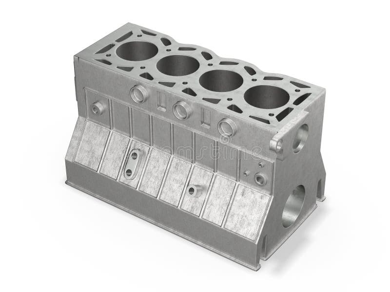 De Schets Van Het Motorblok Het Vector Teruggeven Van 3d Vector ...