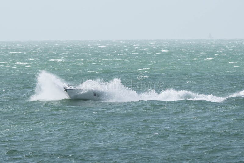 A Motorboat Sailing on the English Channel Stock Photo - Image of ...